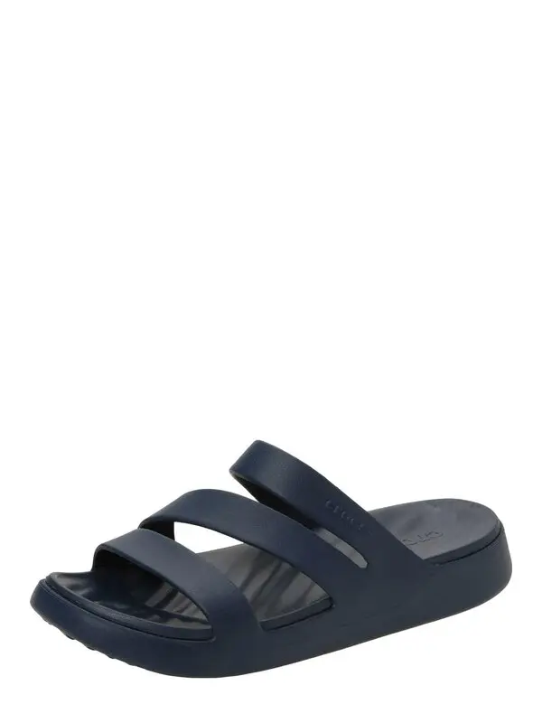 CROCS Waterproof Strappy Platform Slides - Navy