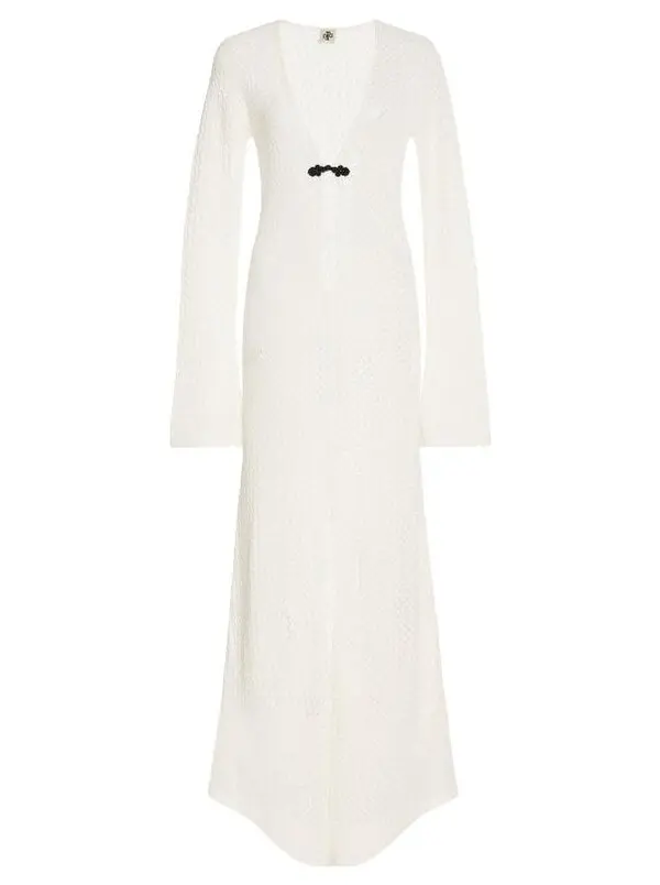 THE GARMENT Pointelle-knit Cotton Maxi Dress - White