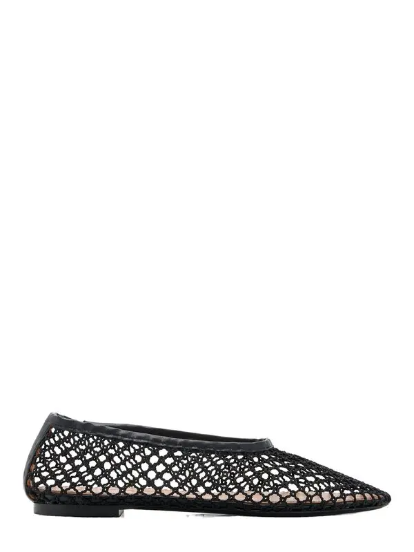 Staud Alba Netted Ballet Flats - Black