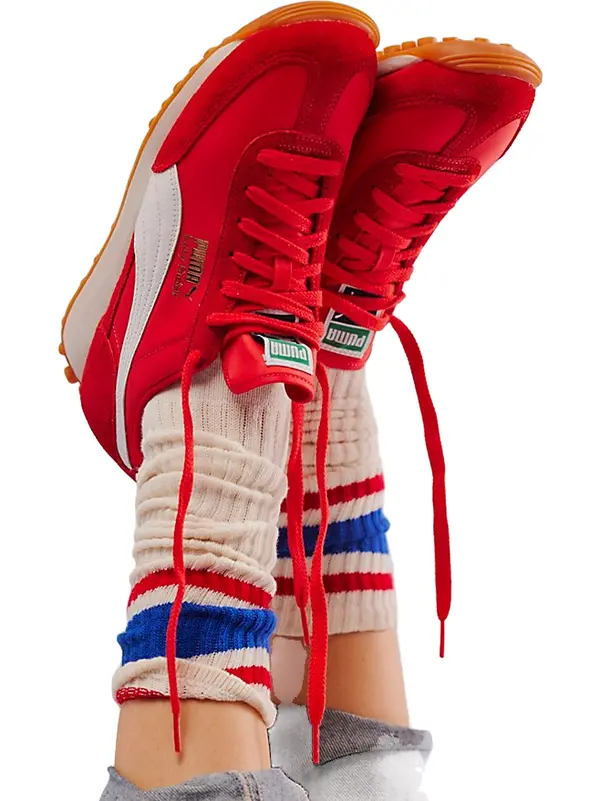 PUMA Easy Rider Vintage Suede Sneakers - Puma Red/puma White
