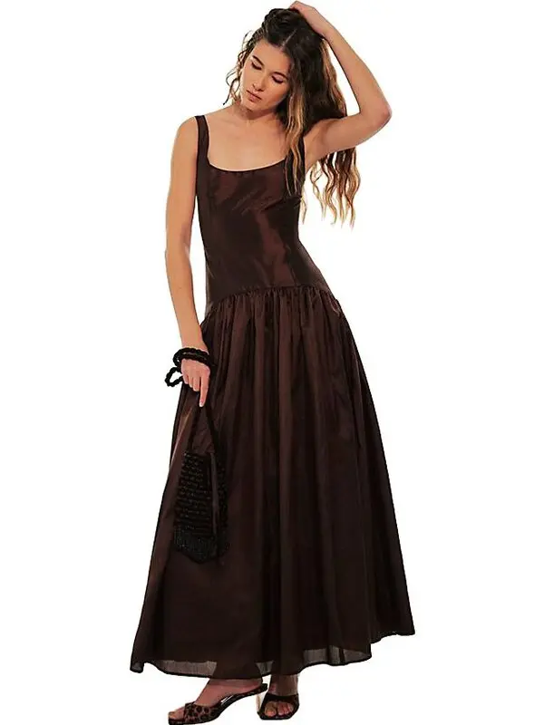 HUTCH The Ridge Maxi Dress - Chocolate