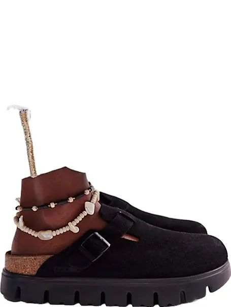 BIRKENSTOCK Boston Chunky Clogs - Black Suede