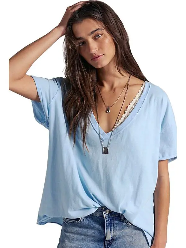Free People We The Free Nina V-neck Tee - Dew Shine