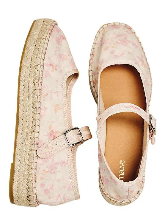 Maeve Mary Jane Espadrille Flats - Floral