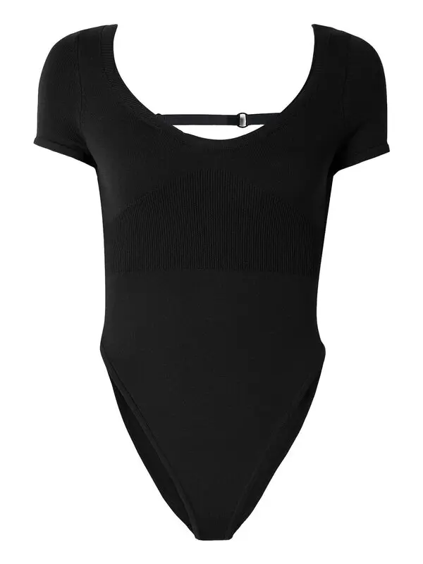 Nike Open-back Stretch-knit Bodysuit - Black