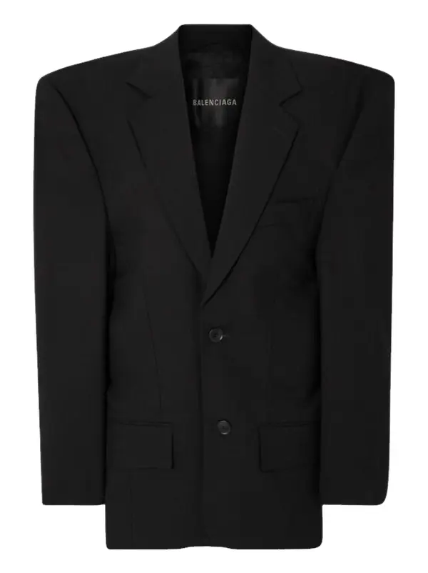 Balenciaga Oversized Wool Blazer - Black