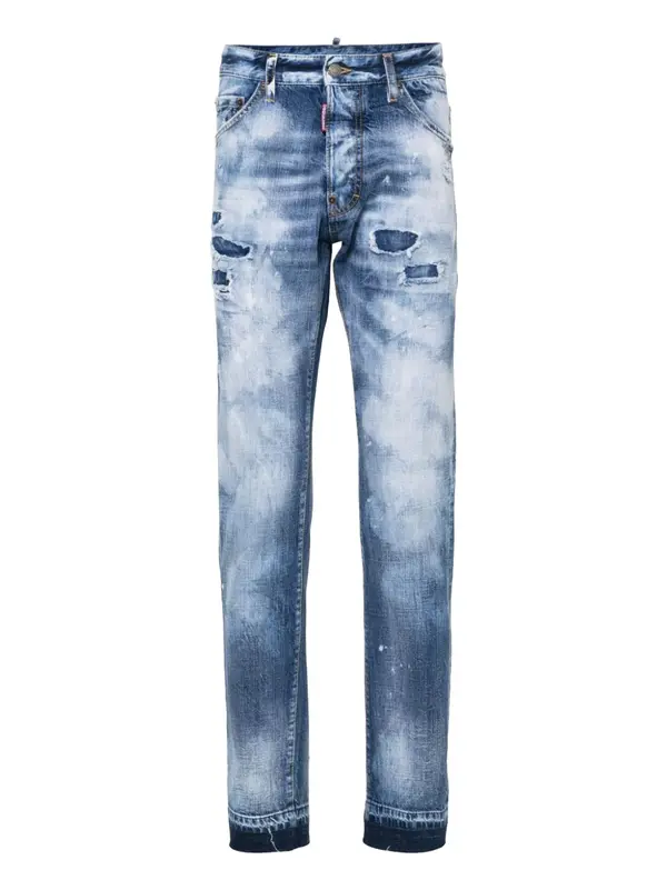 Dsquared2 Light Everglades Patch-detail Jeans - Blue