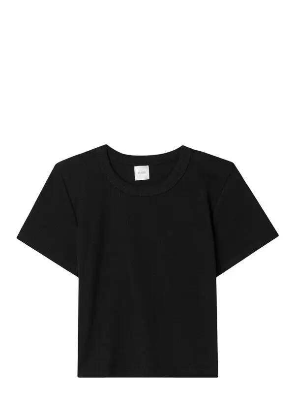 LESET Kelly Cropped Ribbed T-shirt - Black