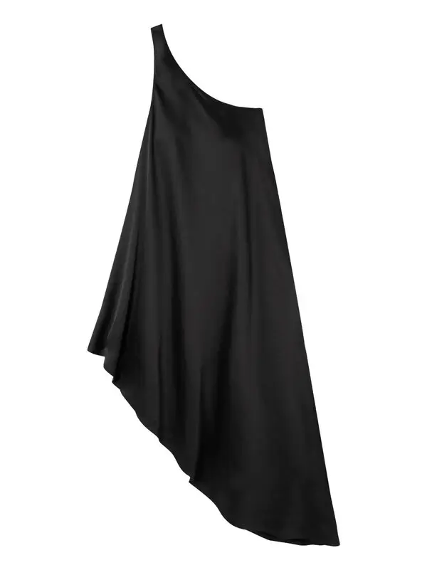 Norma Kamali One-shoulder Asymmetric Tunic - Black