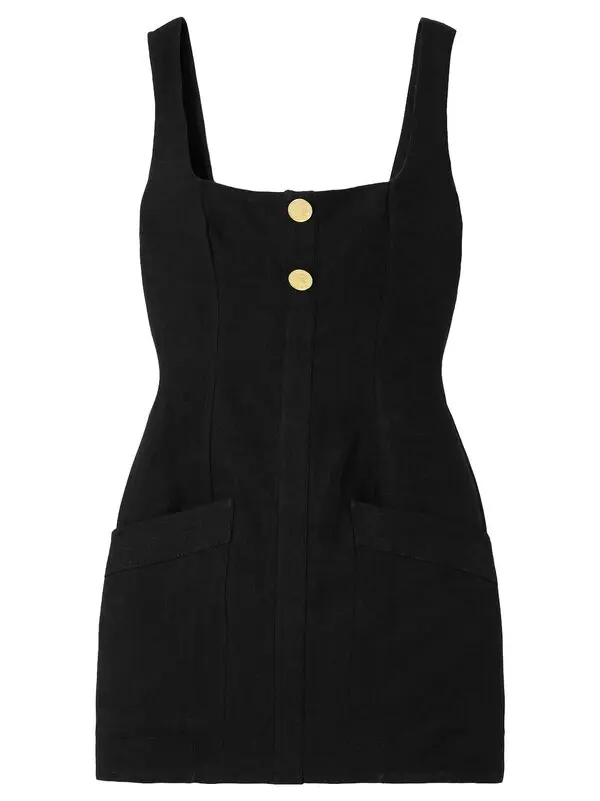 Le Kasha Eissa Linen Mini Dress - Black