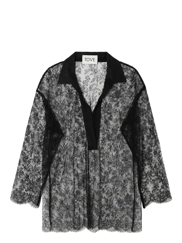 Tove Lucie Lace Shirt - Black