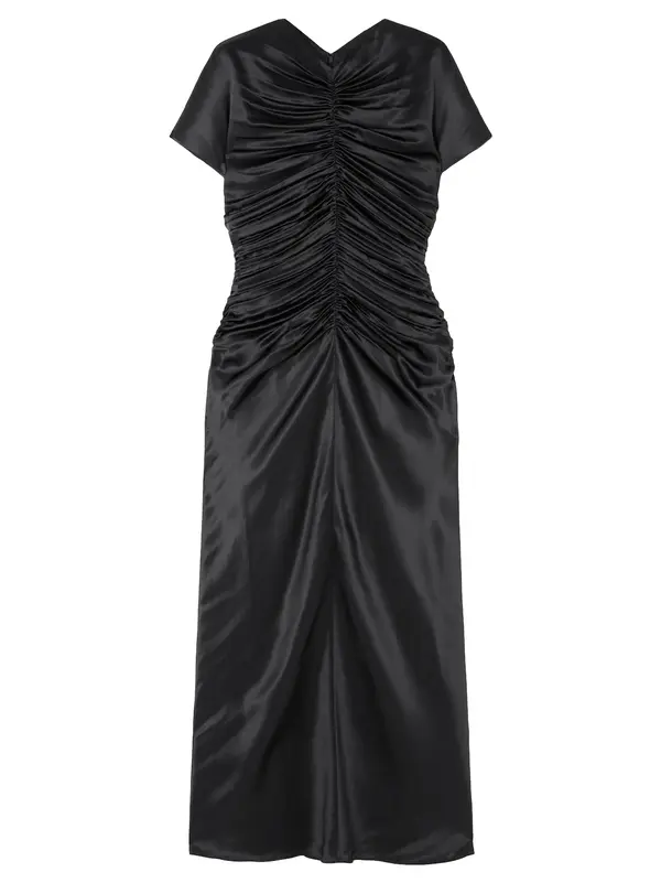 Tove Aubree Silk-satin Midi Dress - Black
