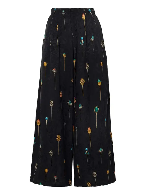 Agua Bendita Piñon Ornamento Jacquard Pants - Black