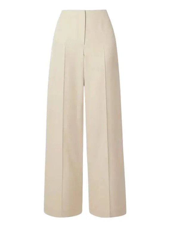 Loro Piana Silk-dupioni Straight-leg Trousers - Cream