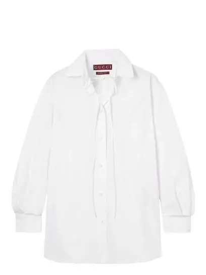 Gucci Oversized Cotton-poplin Shirt - White