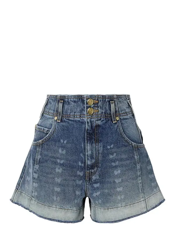 Ulla Johnson The Charlotte Frayed Denim Shorts - Blue