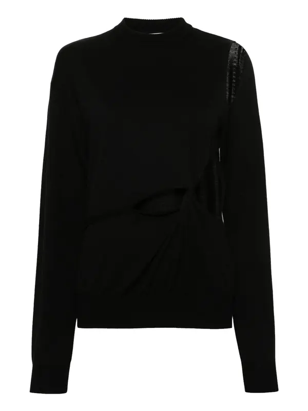 Sportmax Cut-out Wool Jumper - Black