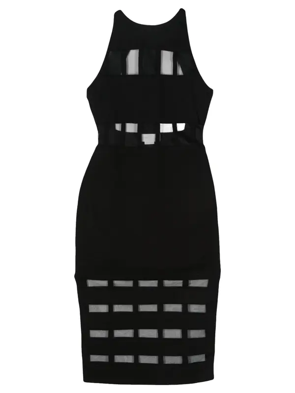 GENNY Semi-sheer Midi Dress - Black