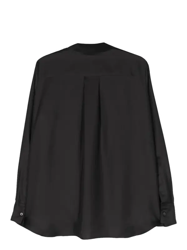 BLANCA VITA Silk Satin Shirt - Black