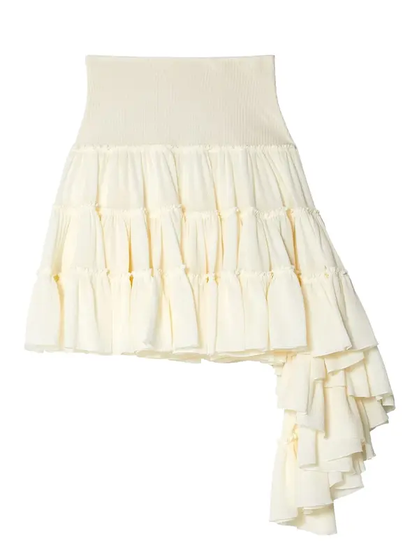 Loewe Ruffled Miniskirt - Neutrals