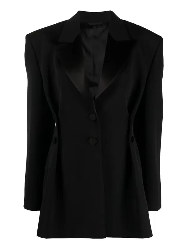 Givenchy Pleated Single-breasted Wool Blazer - Black