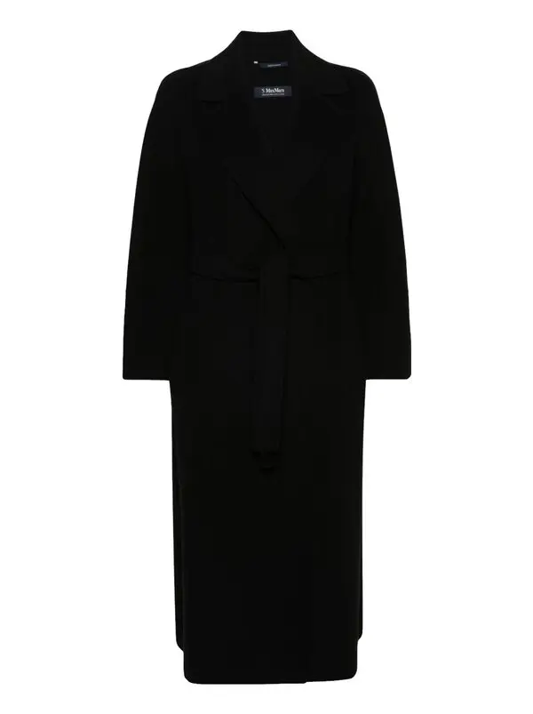 Max Mara Belted Wool Trench Coat - Black