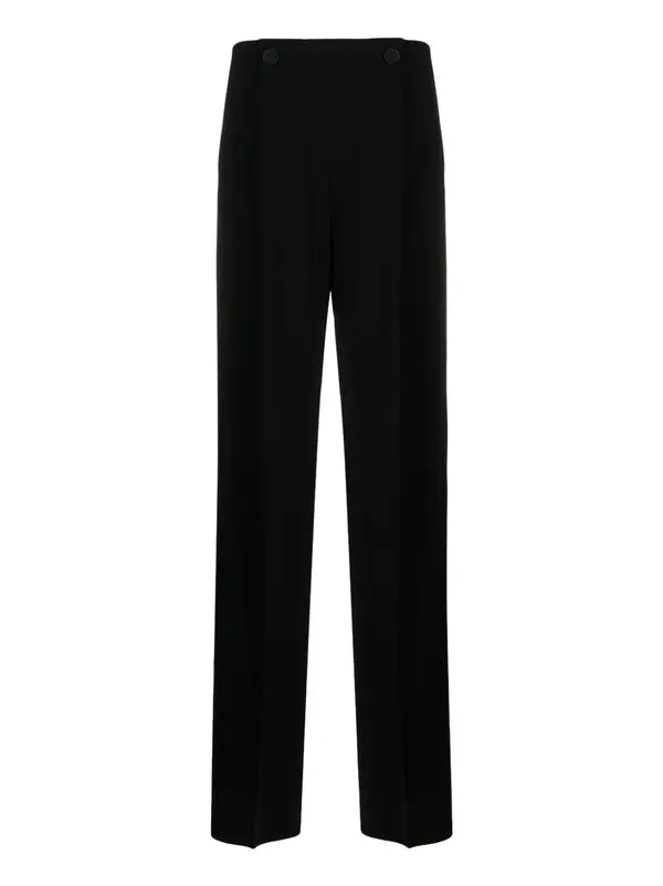 Max Mara Satin-finish Wide-leg Trousers - Black
