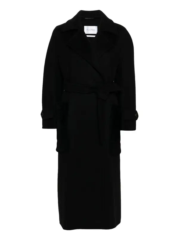 Max Mara Magia Belted Cashmere Coat - Black