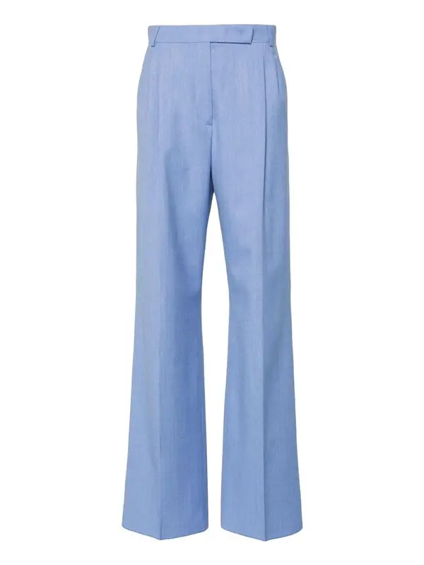 Max Mara Mélange Virgin-wool-blend Trousers - Blue