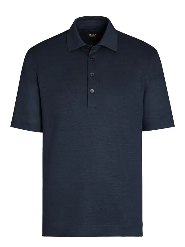 Zegna Linen Polo Shirt - Blue