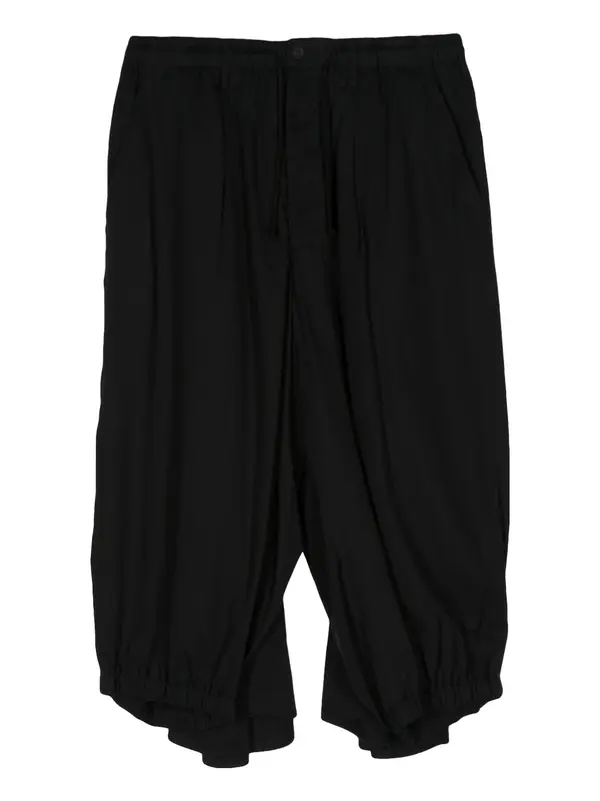 Yohji Yamamoto Drawstring-waist Trousers - Black