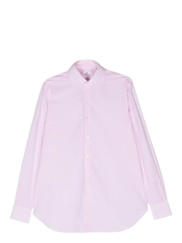 FINAMORE 1925 Classic-collar Cotton Shirt - Pink