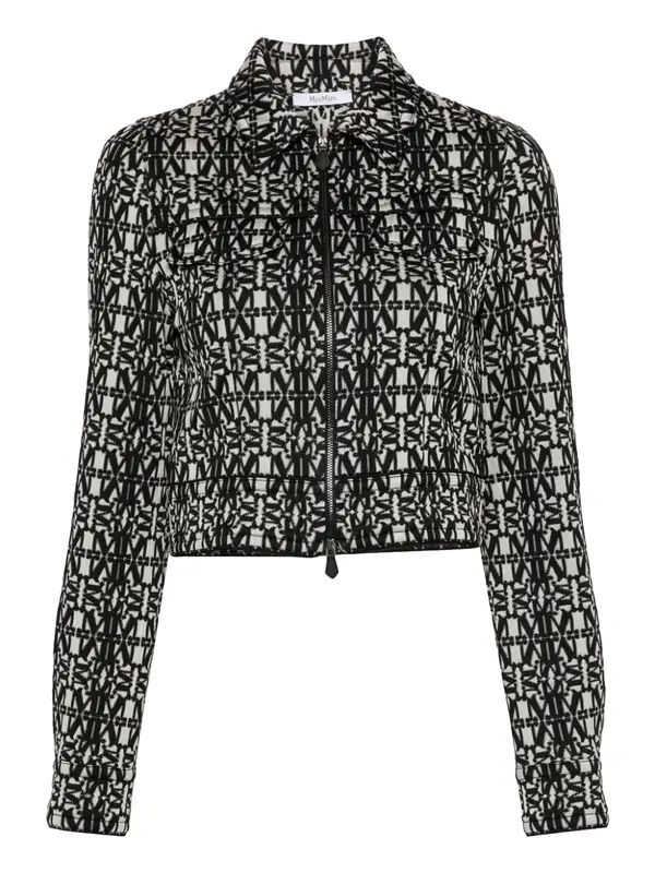 Max Mara Tony Monogram-pattern Cropped Jacket - White