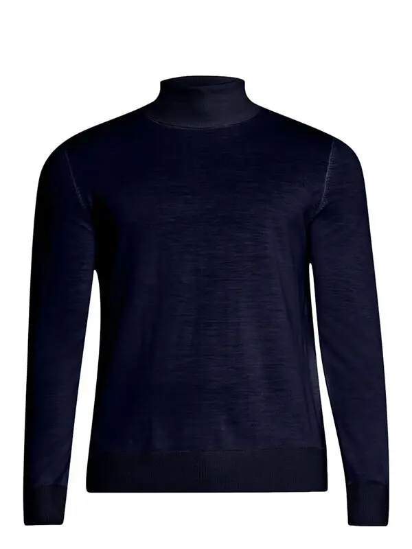 Gabriela Hearst Jermaine Merino Wool Knit Turtleneck Sweater - Navy