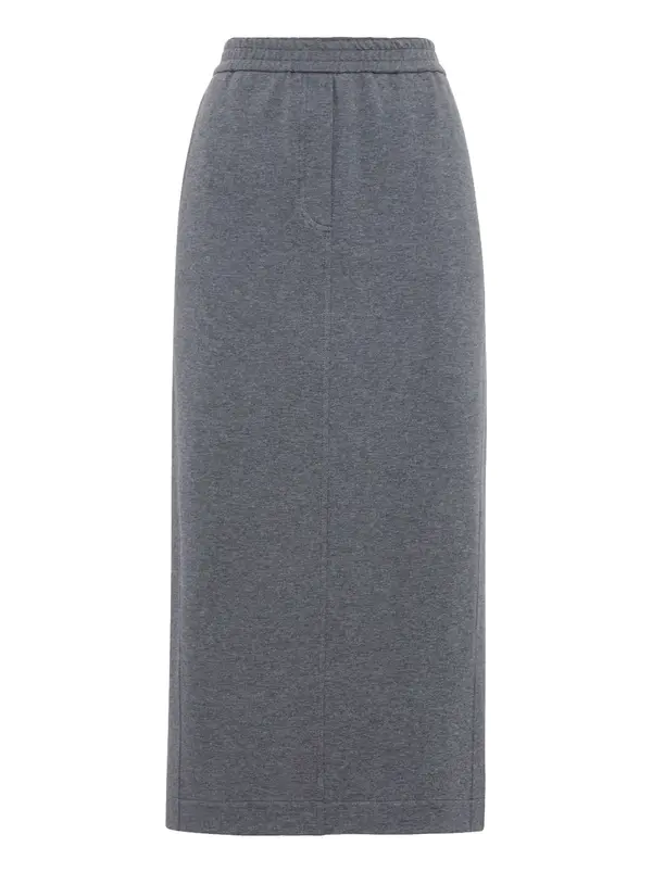 Brunello Cucinelli Elasticated-waistband Midi Skirt - Grey