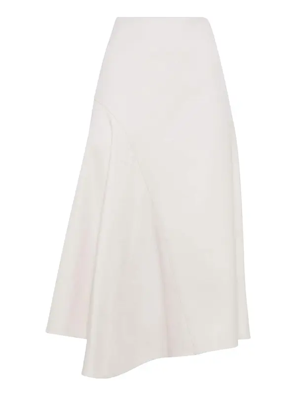 Brunello Cucinelli Asymmetric A-line Midi Skirt - Neutrals