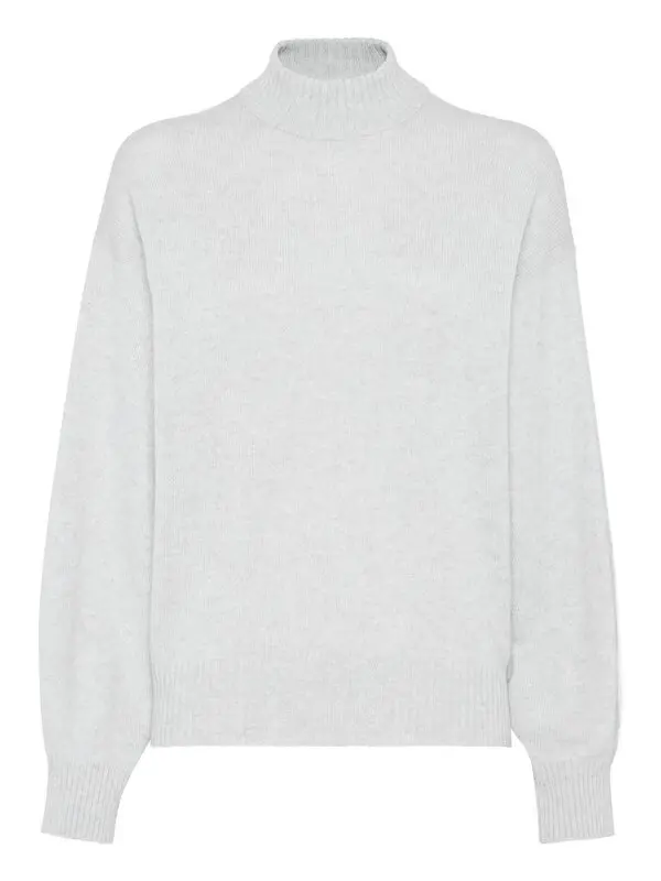 Brunello Cucinelli Embellished Turtleneck Jumper - White