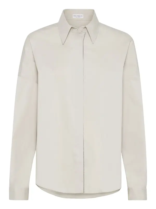 Brunello Cucinelli Monili-embellished Shirt - Neutrals
