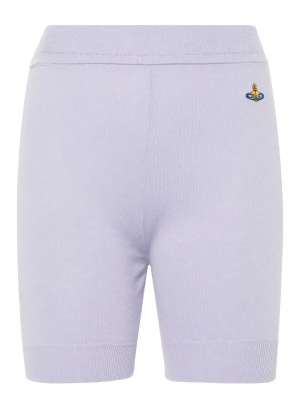 VIVIENNE WESTWOOD Orb-embroidered Knitted Shorts - Purple