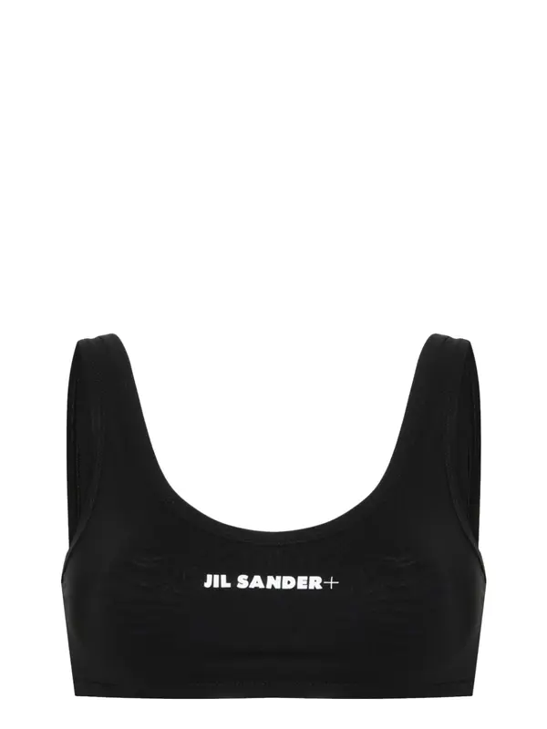 JIL SANDER Logo-print Bikini Top - Black