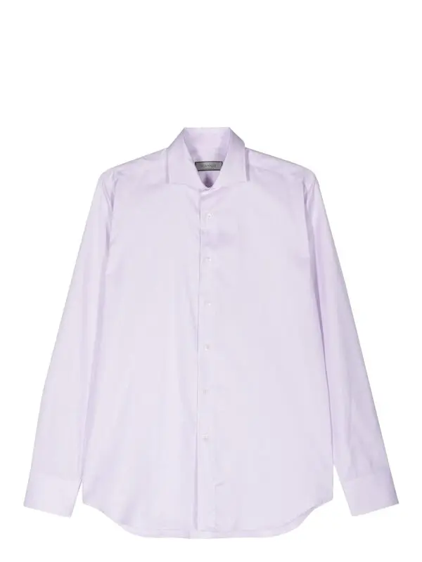 Canali Mini-check Cotton Shirt - Pink