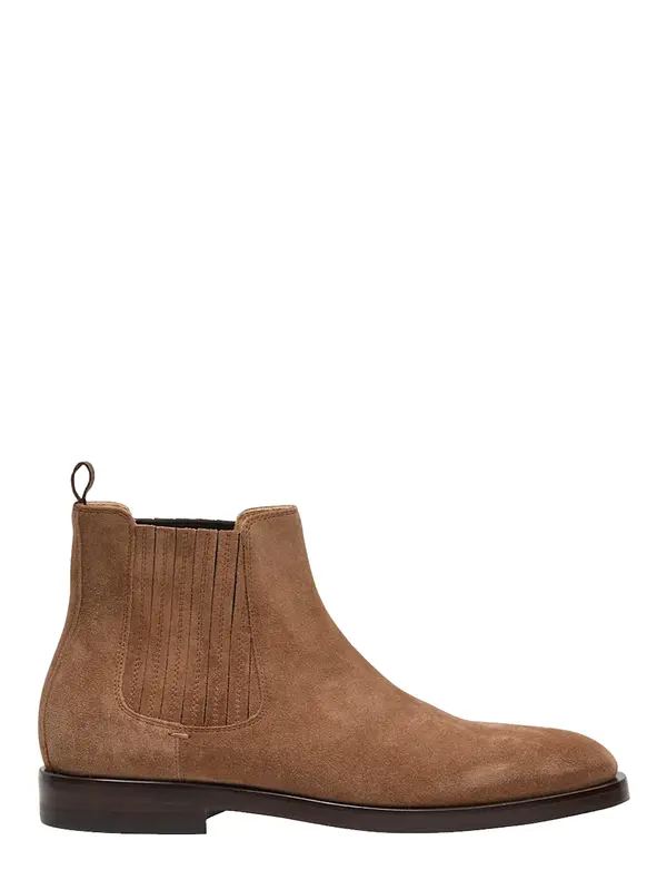 Brunello Cucinelli Suede Chelsea Boots - Chestnut