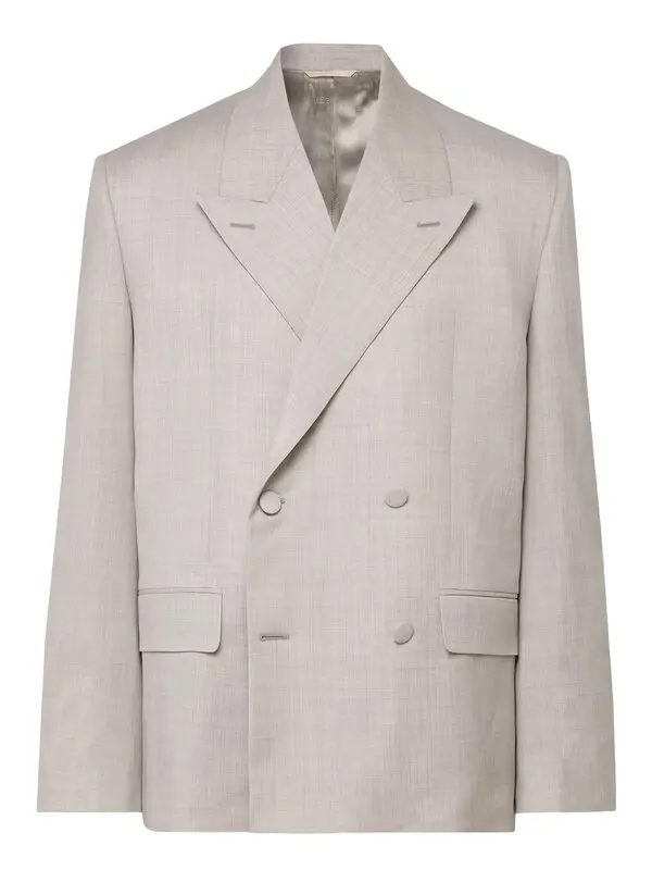 Givenchy Double-breasted Wool-twill Blazer - Gray
