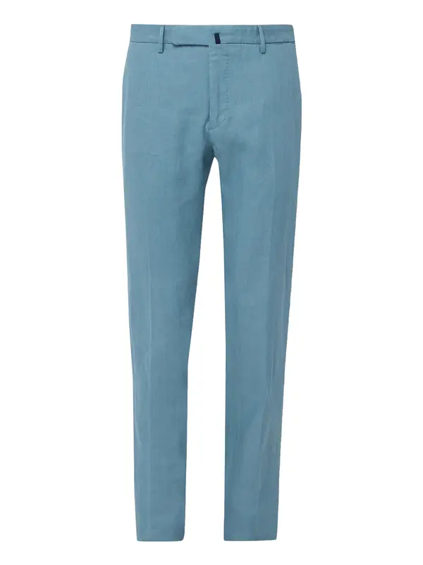 SLOWEAR Venezia 1951 Slim-fit Linen Trousers - Blue