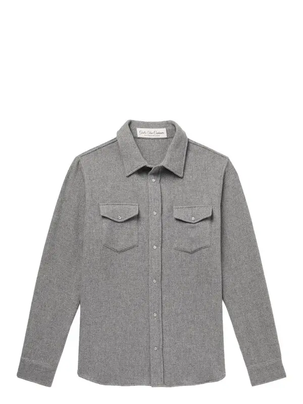 GOD'S TRUE CASHMERE Brushed-cashmere Shirt - Gray