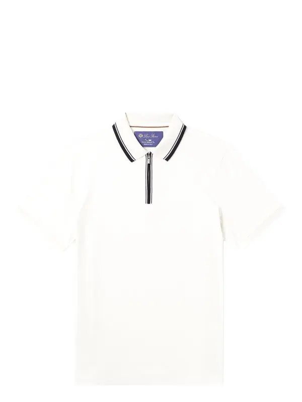 Loro Piana Regatta Stretch-cotton Piqué Zip-up Polo Shirt - White