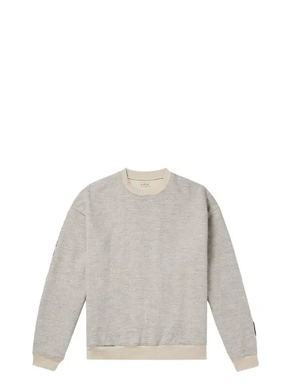 Kapital Peckish Maria Cotton-jersey And Quilted Shell Sweatshirt - Gray