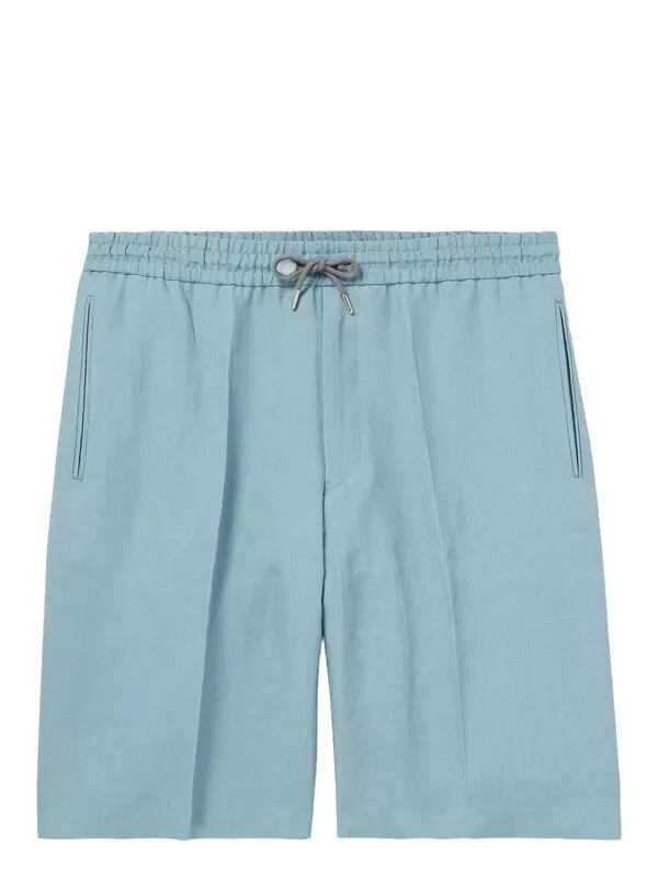 Paul Smith Straight-leg Linen Shorts - Blue