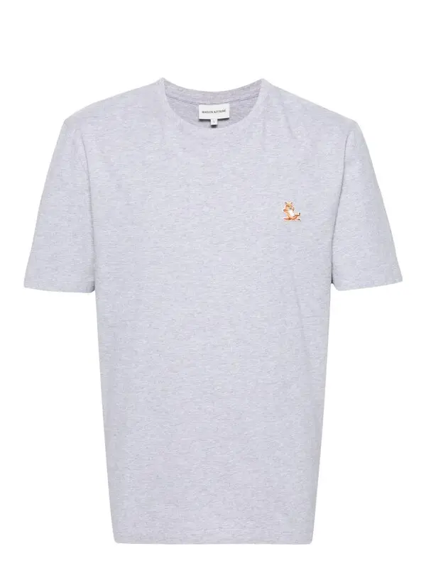 Maison Kitsuné Chillax Fox-patch Cotton T-shirt - Grey