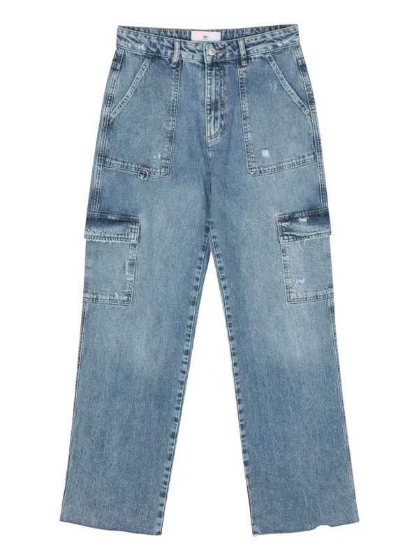 CHIARA FERRAGNI Logo-embroidered Straight Jeans - Blue